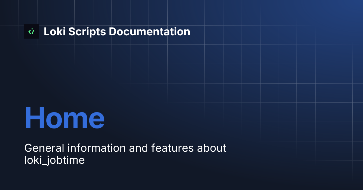 Home | Loki Scripts Documentation